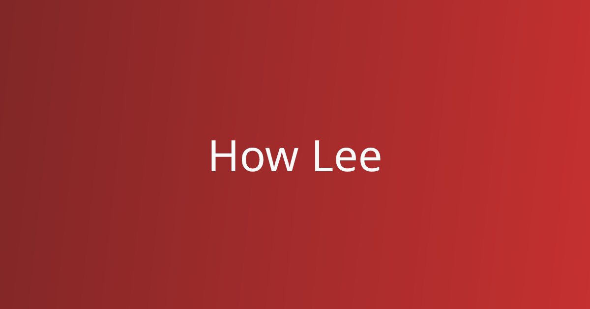 Best Chinese in Washington, PA | How Lee | Menu